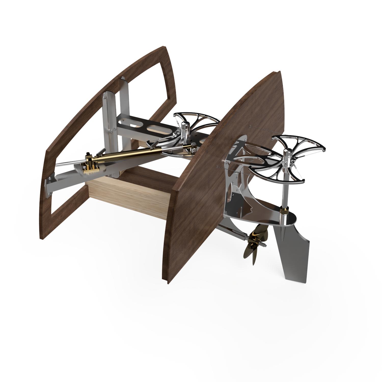 Cable Driven Transom Mount Rudder Assembly - Dan Lee Boatbuilding